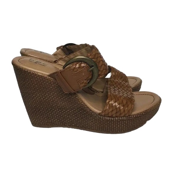 B.Ø.C | Shoes | Boc Born Womens Brown Faux Woven Leather Double Buckle ...